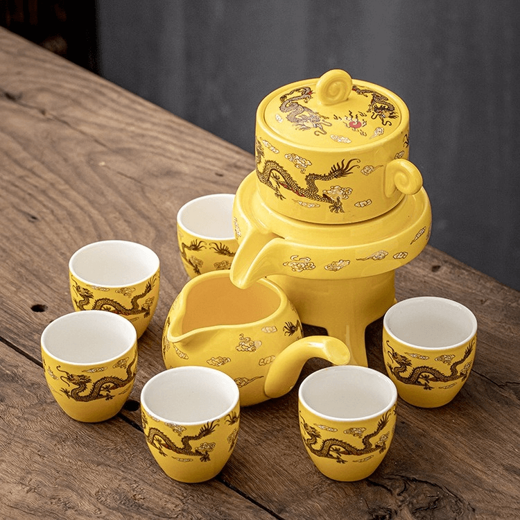 Набір для чайної церемонії жовтий колір посуду купити за низькою ціною