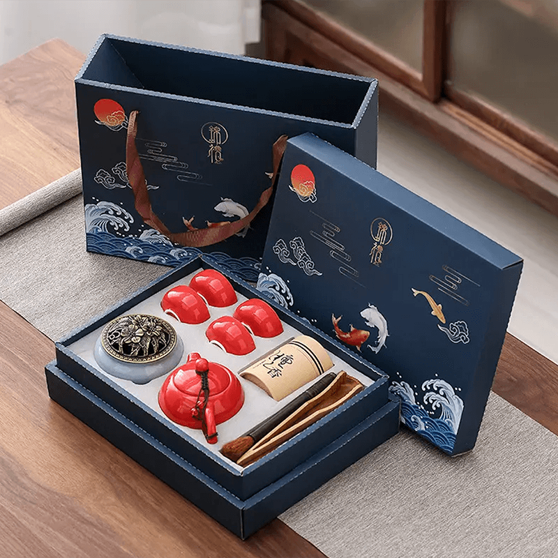 Набір для чайної церемонії Red Ocean червоний колір посуду купити за низькою ціною